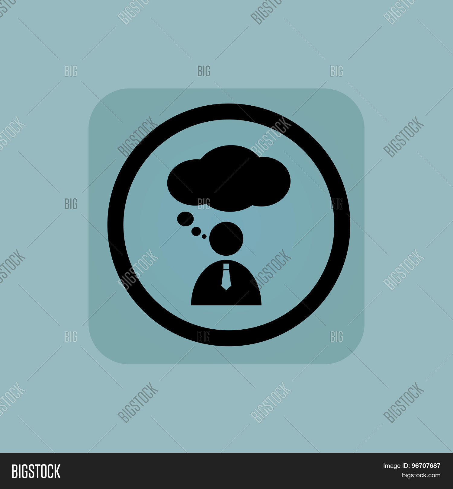 Pale Blue Thinking Vector & Photo (Free Trial) | Bigstock