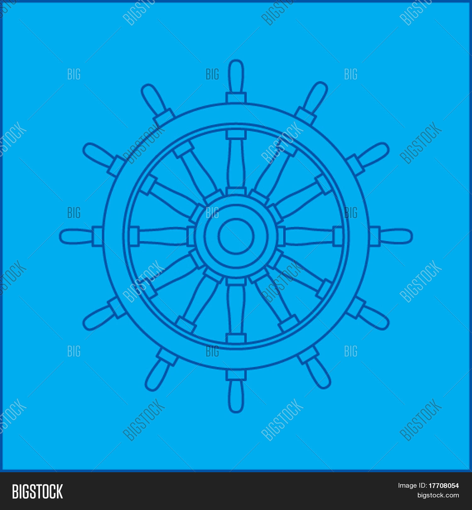 Ship Wheel Blueprint Vector & Photo (Free Trial) | Bigstock