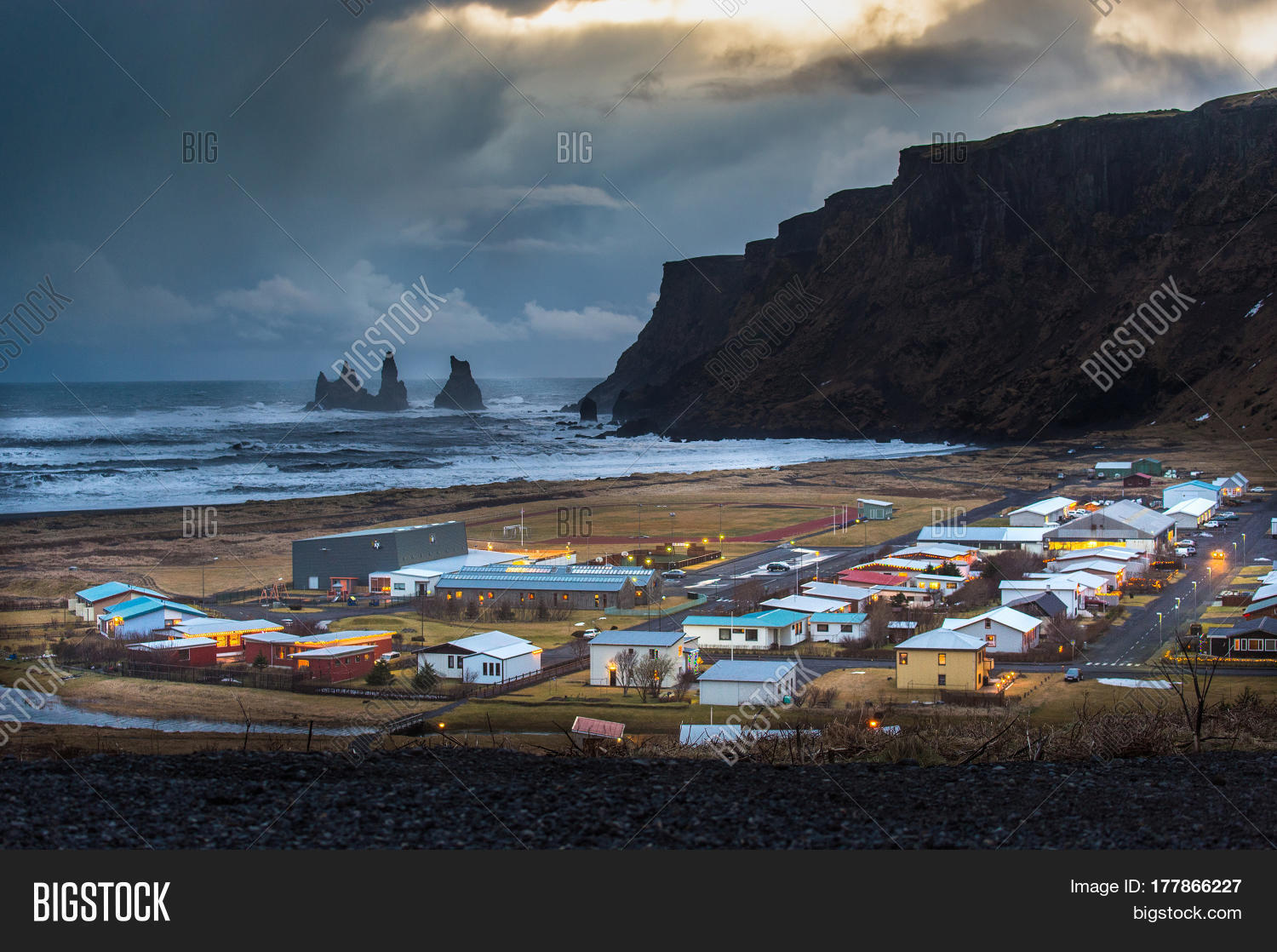 Vik Town Iceland View Image & Photo (Free Trial) | Bigstock