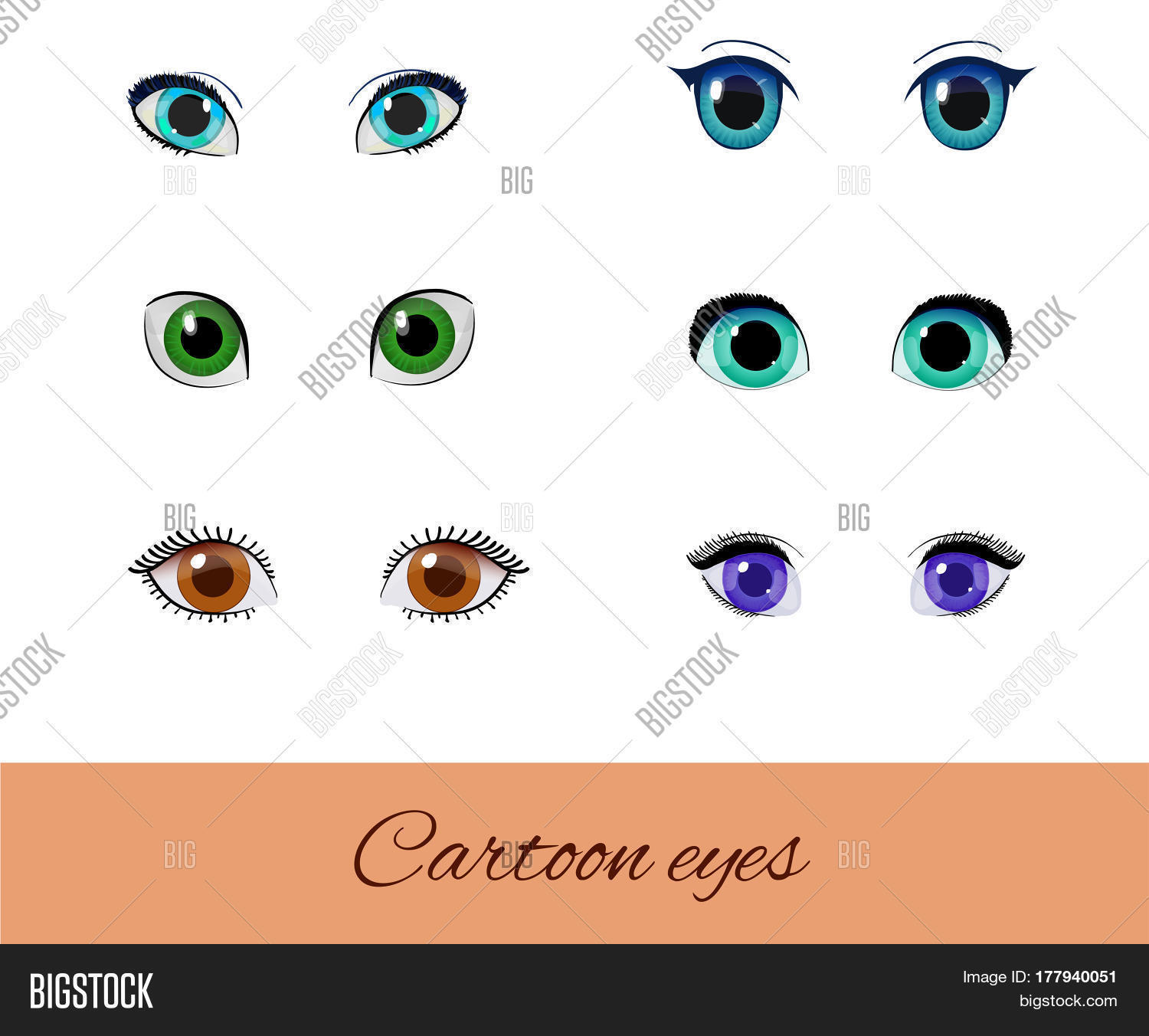 Set Cartoon Eyes. Vector & Photo (Free Trial) | Bigstock