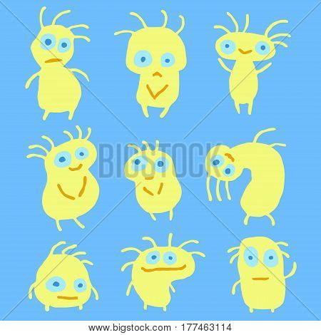 Funny Yellow Flat Vector & Photo (Free Trial) | Bigstock