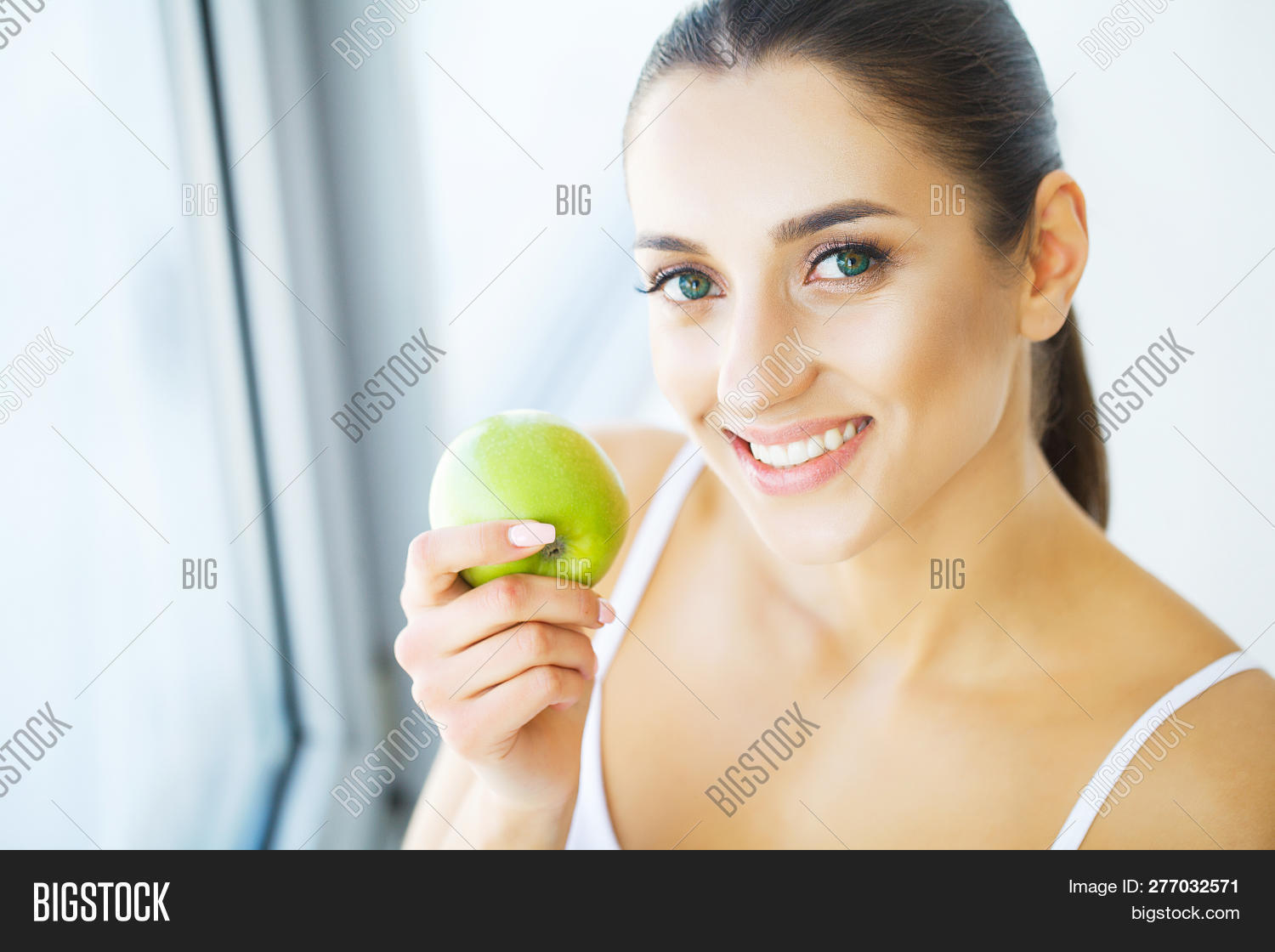 Woman Eating Apple. Image & Photo (Free Trial) | Bigstock