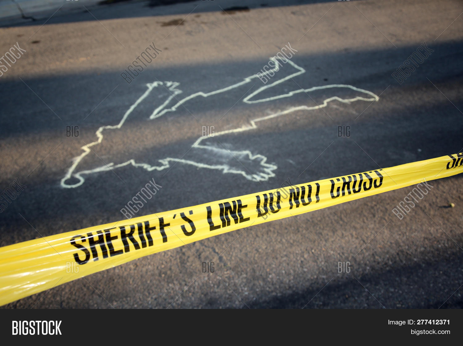 Crime Scene Body Outline With Tape