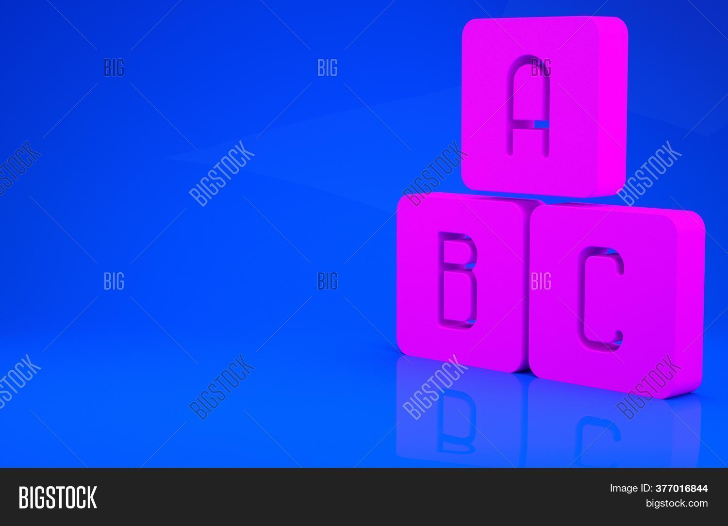 Pink Abc Blocks Icon Image & Photo (Free Trial) | Bigstock
