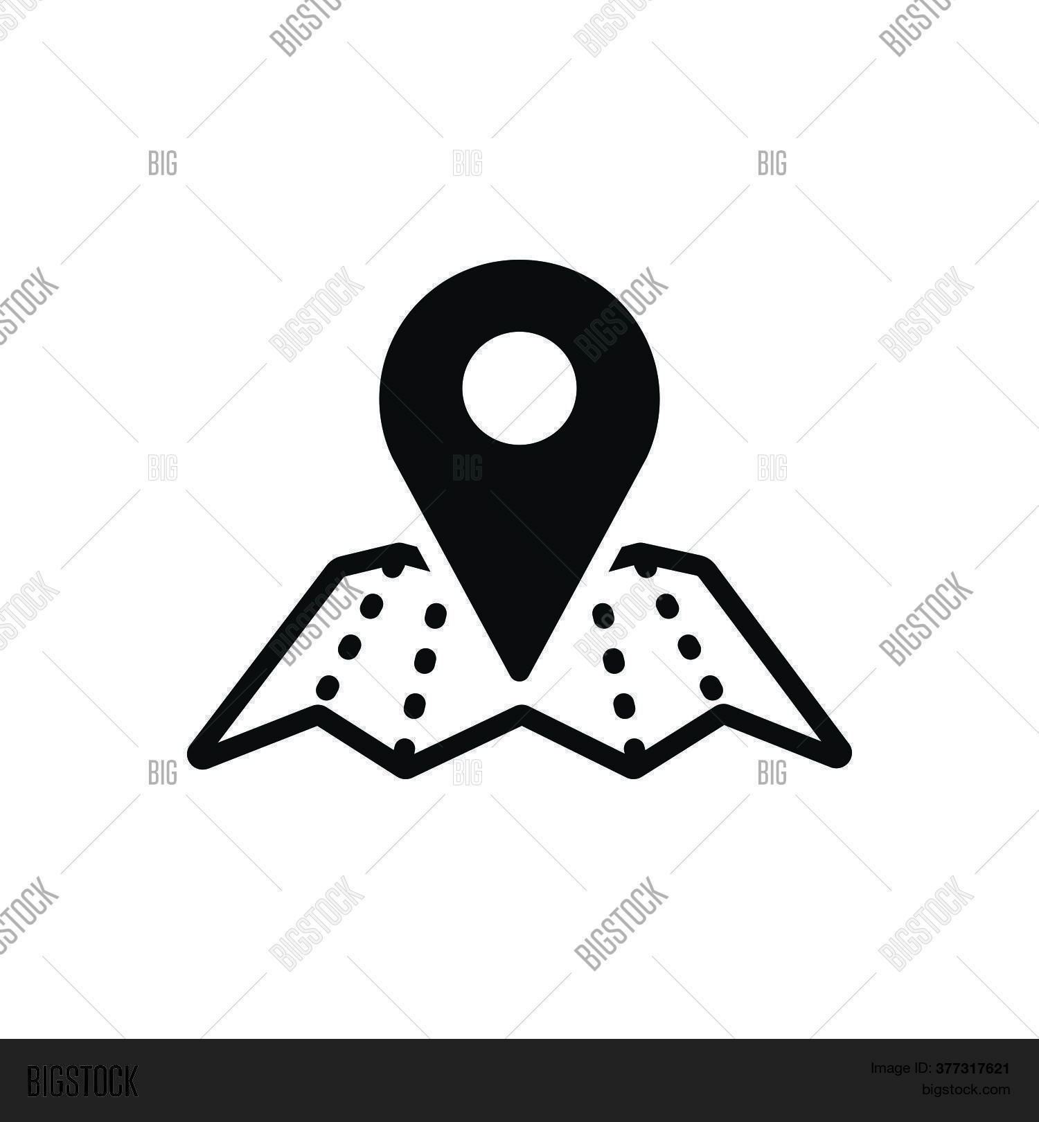 Black Solid Icon Map- Vector & Photo (Free Trial) | Bigstock