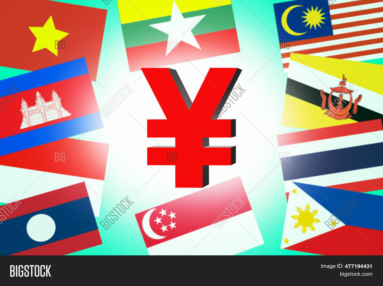 Red Yuan Sign Flags Image & Photo (Free Trial) | Bigstock