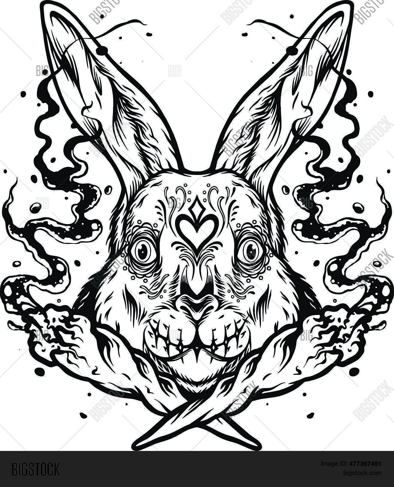 Sugar Skull Rabbit Vector & Photo (Free Trial) | Bigstock