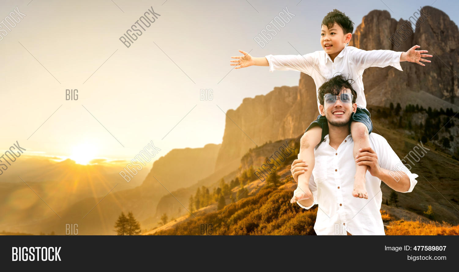Happy Father Carrying Image & Photo (Free Trial) | Bigstock