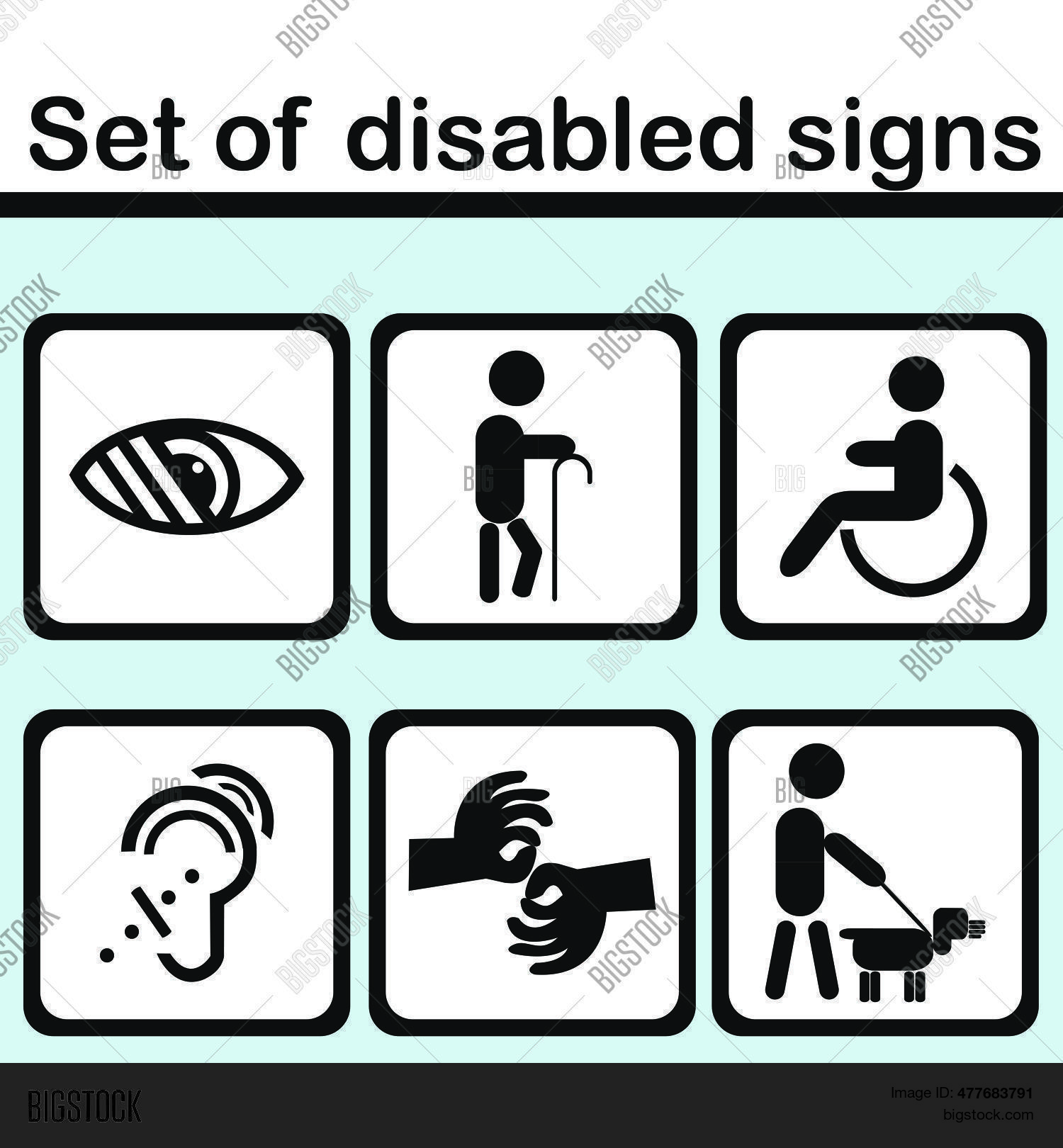 Vector y foto Set Disabled People (prueba gratis) | Bigstock