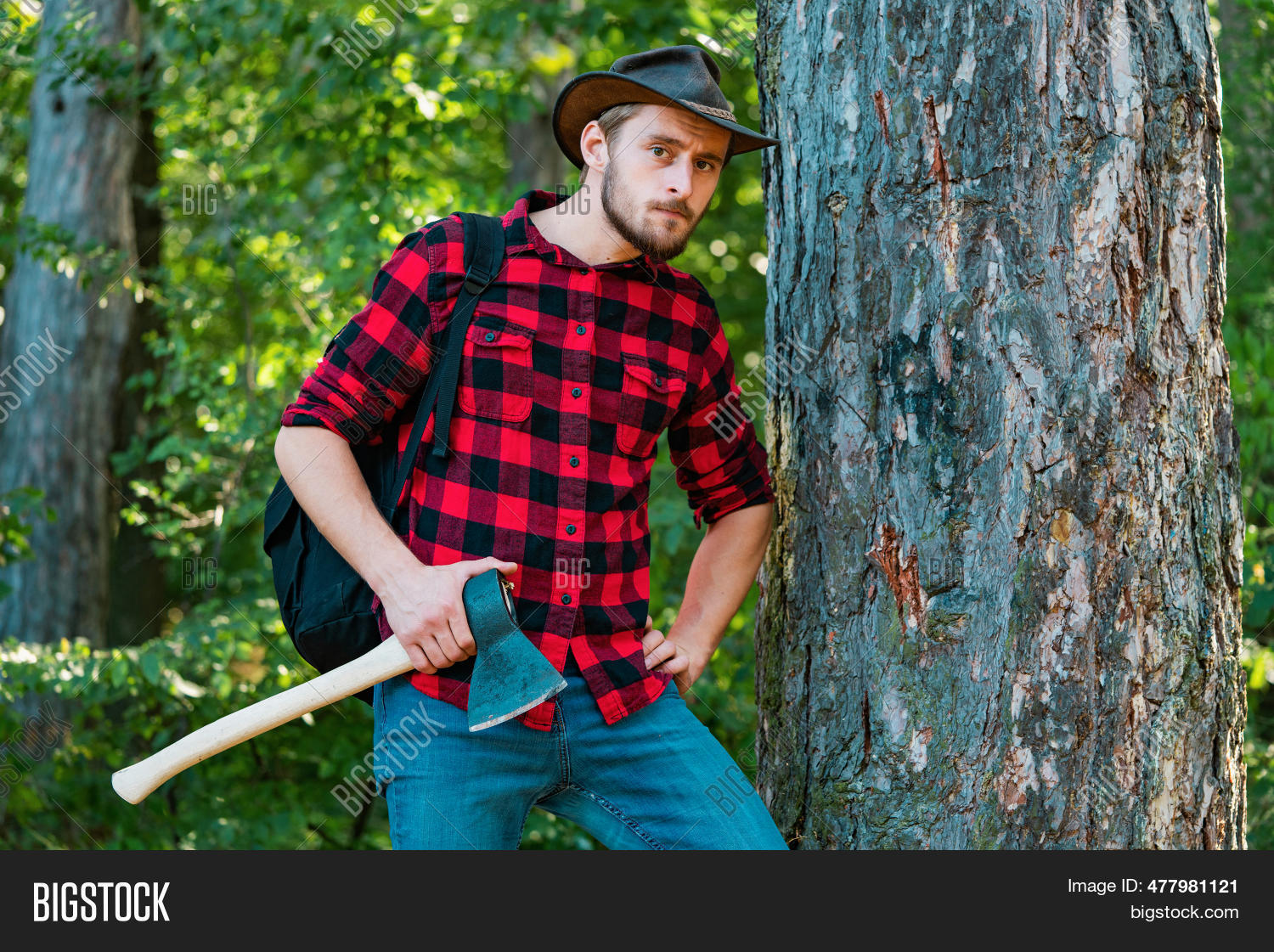 Lumberjack Holding Axe