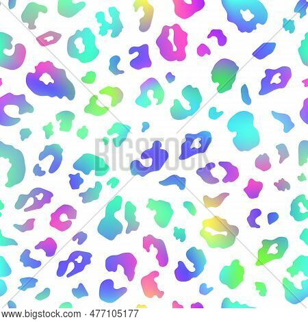 Rainbow Leopard Print White Background