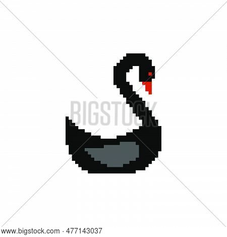 Black Swan Pixel Art Vector & Photo (Free Trial) | Bigstock