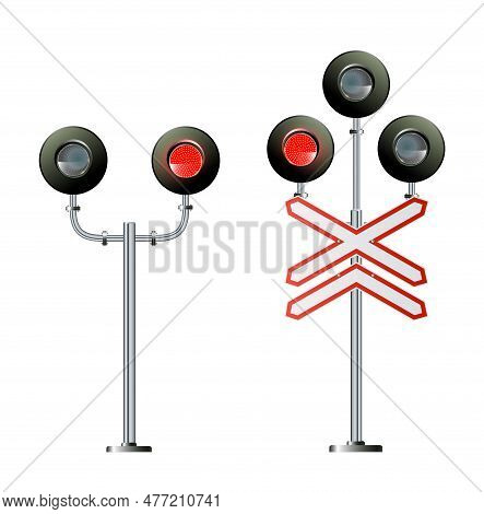 Railway Signs Set Vector & Photo (Free Trial) | Bigstock