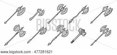 Set Medieval Axes. Vector & Photo (Free Trial) | Bigstock