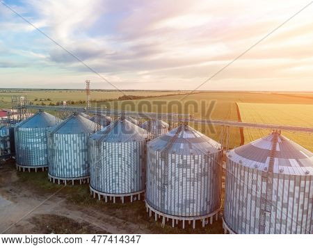 Grain Silos On Green Image & Photo (Free Trial) | Bigstock