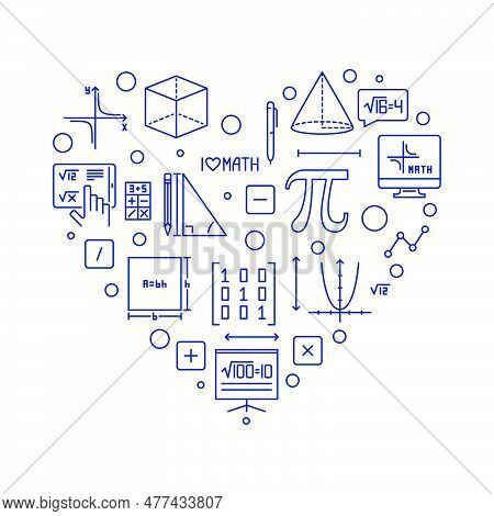 Love Maths Heart Vector & Photo (Free Trial) | Bigstock