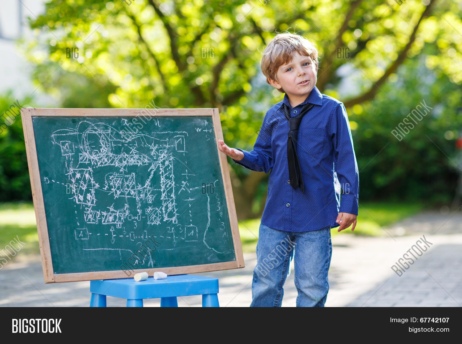 Little Boy Blackboard Image & Photo (Free Trial) | Bigstock