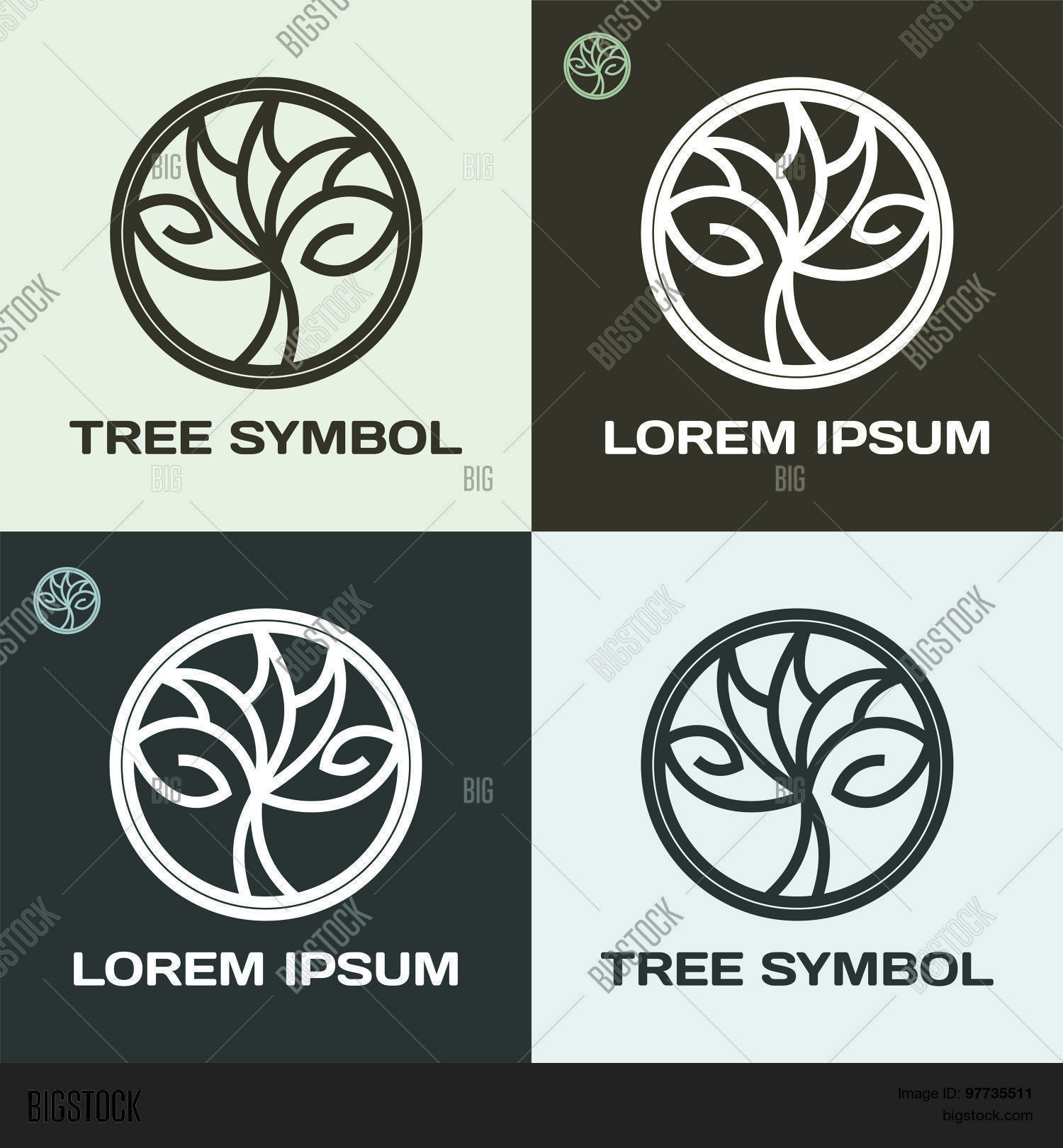 Circle Tree Logo Vector & Photo (Free Trial) | Bigstock