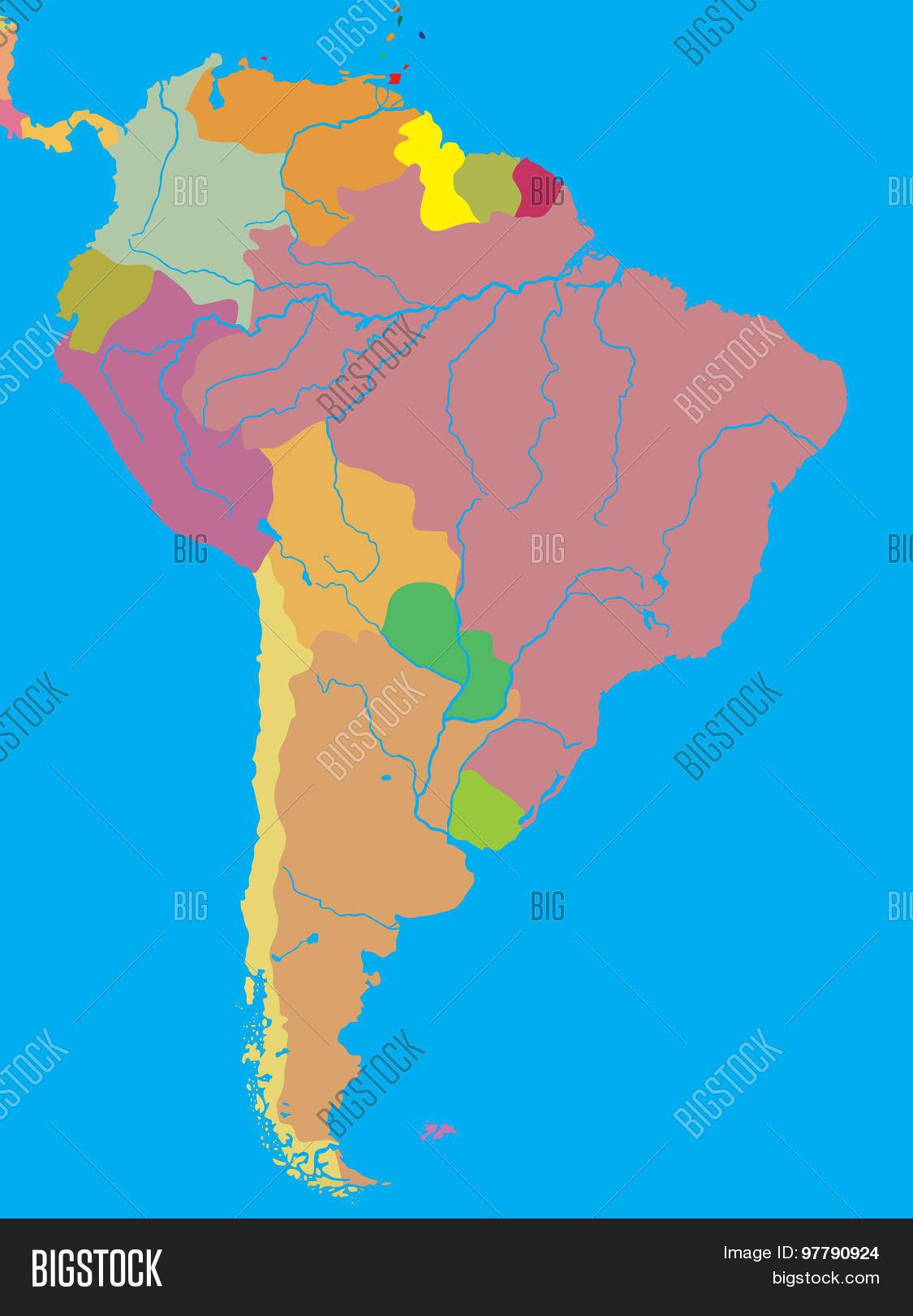 Political Map South Vector & Photo (Free Trial) | Bigstock