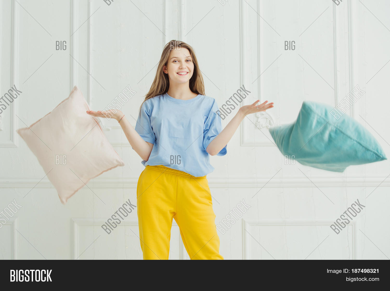 Smiling Girl Throwing Image & Photo (Free Trial) | Bigstock