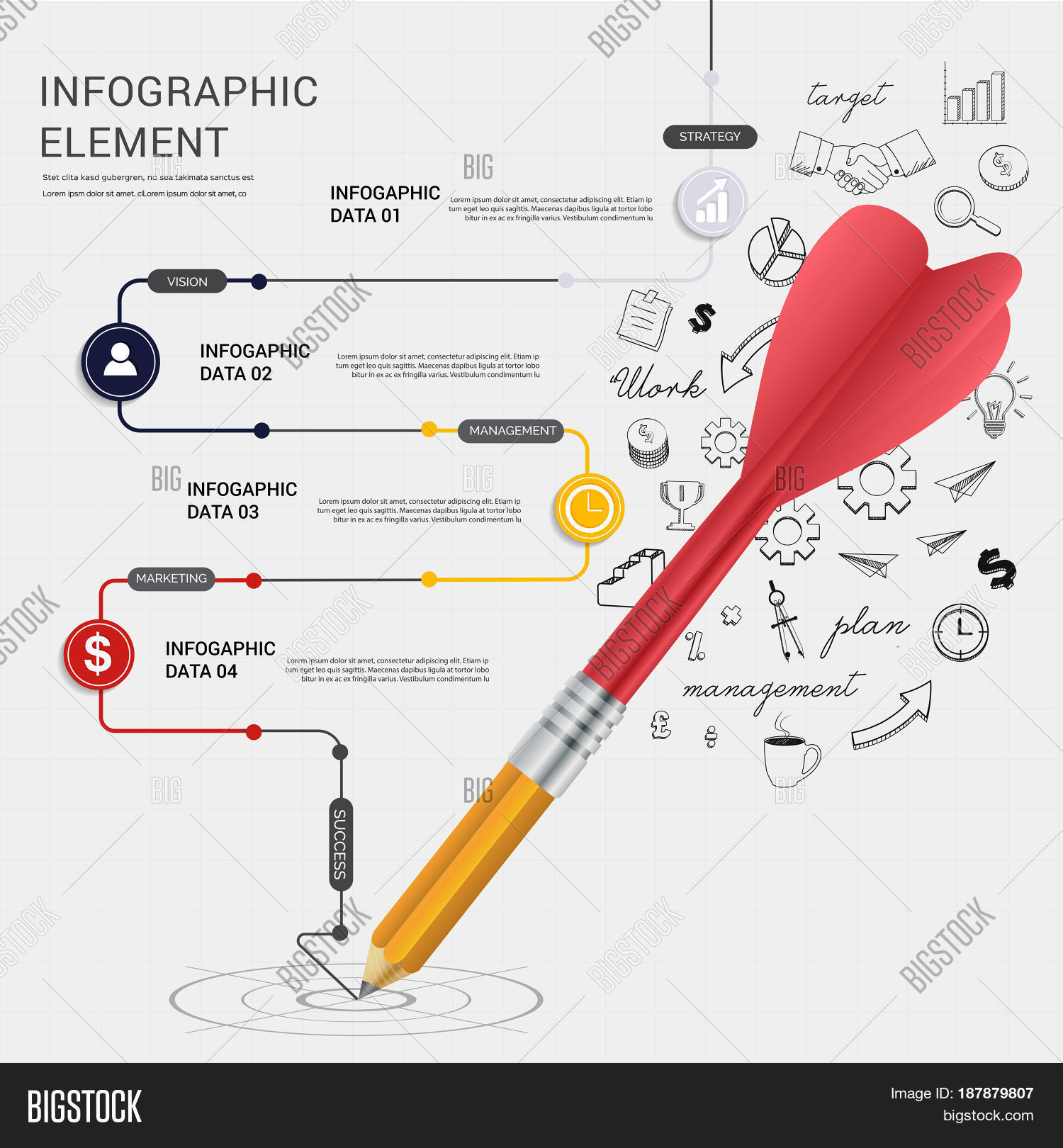 Pencil Dart Writing Vector & Photo (Free Trial) | Bigstock