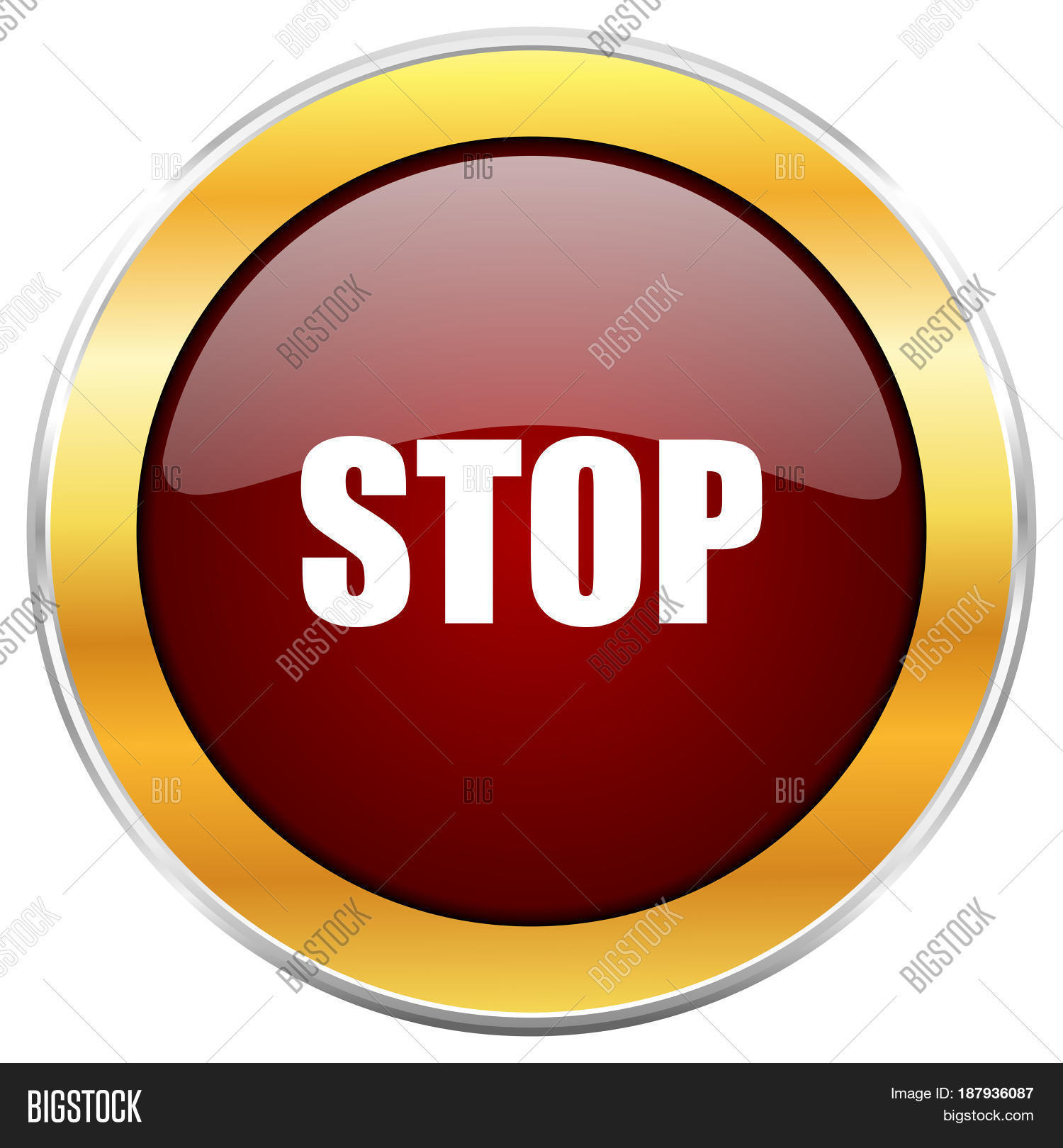 Stop Red Web Icon Image & Photo (Free Trial) | Bigstock