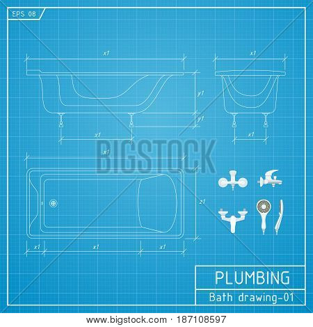 Bath Outline. Front Vector & Photo (Free Trial) | Bigstock