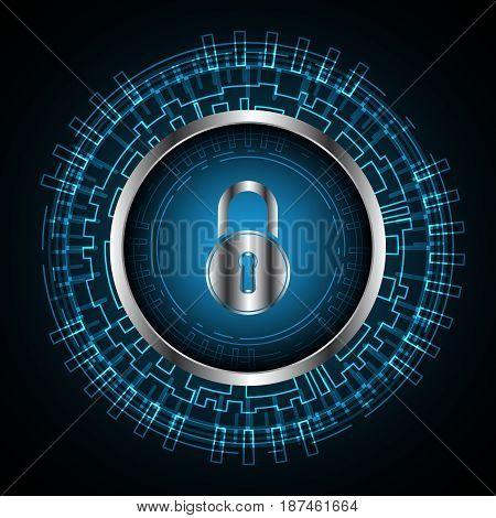 Cyber Security Lock Vector & Photo (Free Trial) | Bigstock
