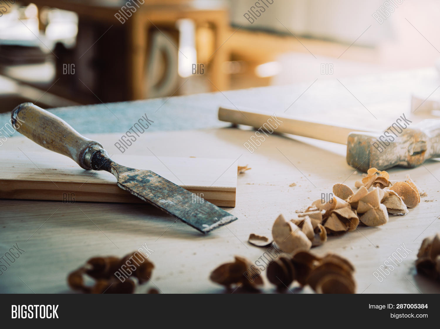 Chisel Gouge Wood On Image & Photo (Free Trial) | Bigstock