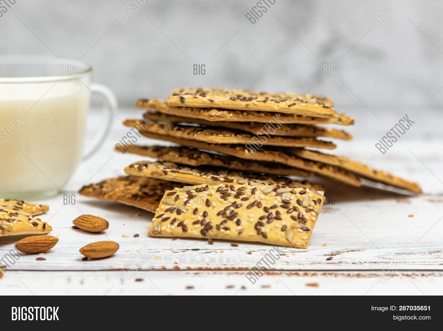 Cup Almond Milk Stack Image & Photo (Free Trial) | Bigstock