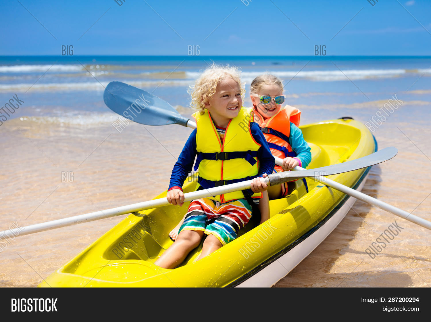 Kids Kayaking Ocean. Image & Photo (Free Trial) | Bigstock