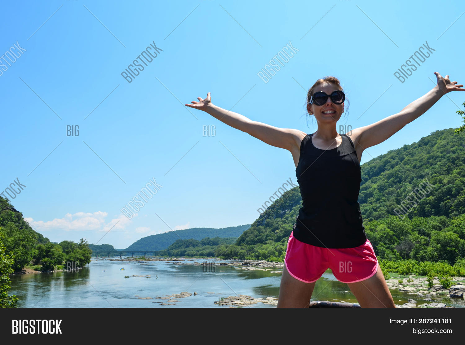 Woman Stands Arms Image & Photo (Free Trial) | Bigstock