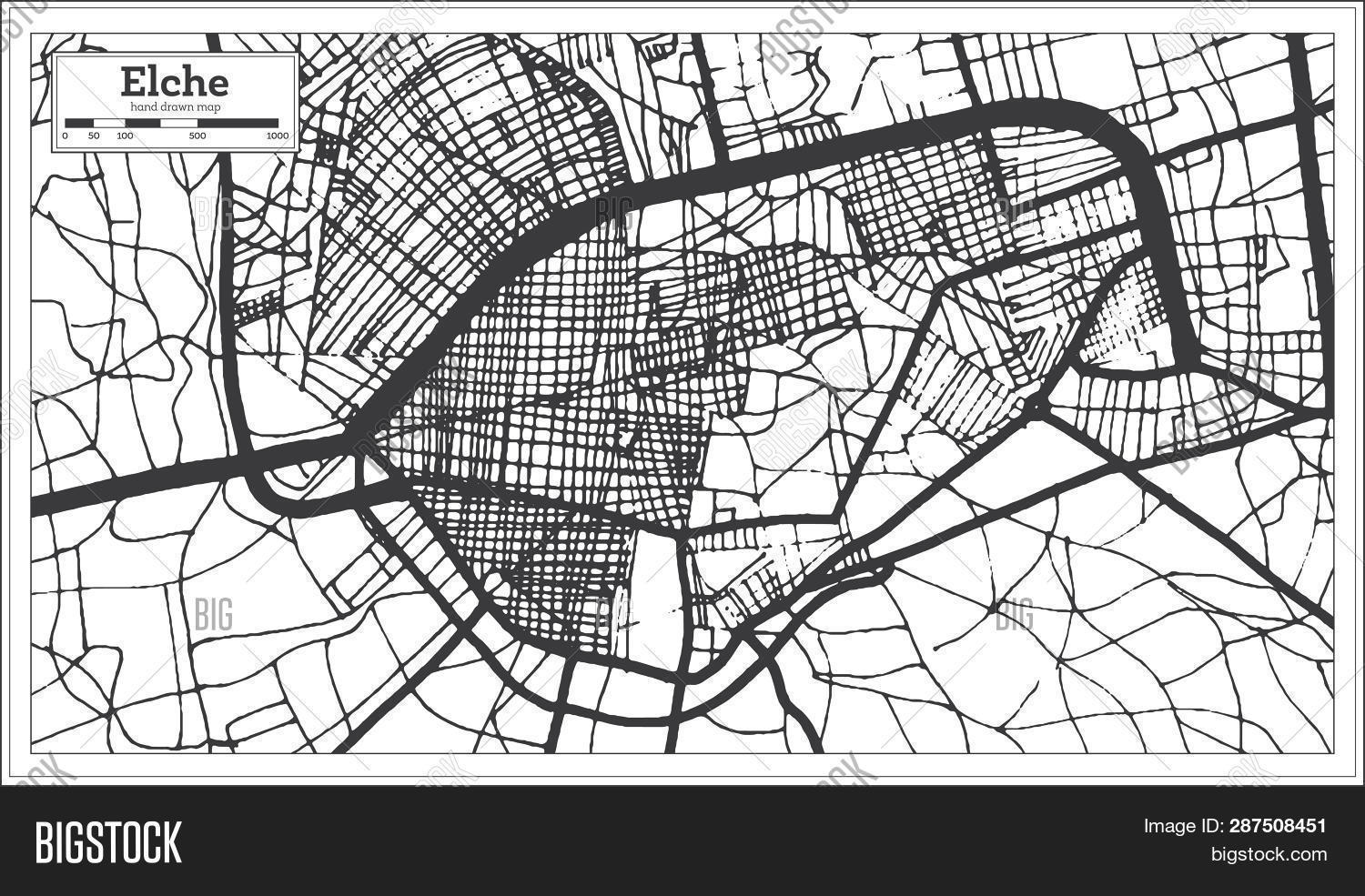 Elche Spain City Map Image & Photo (Free Trial) | Bigstock