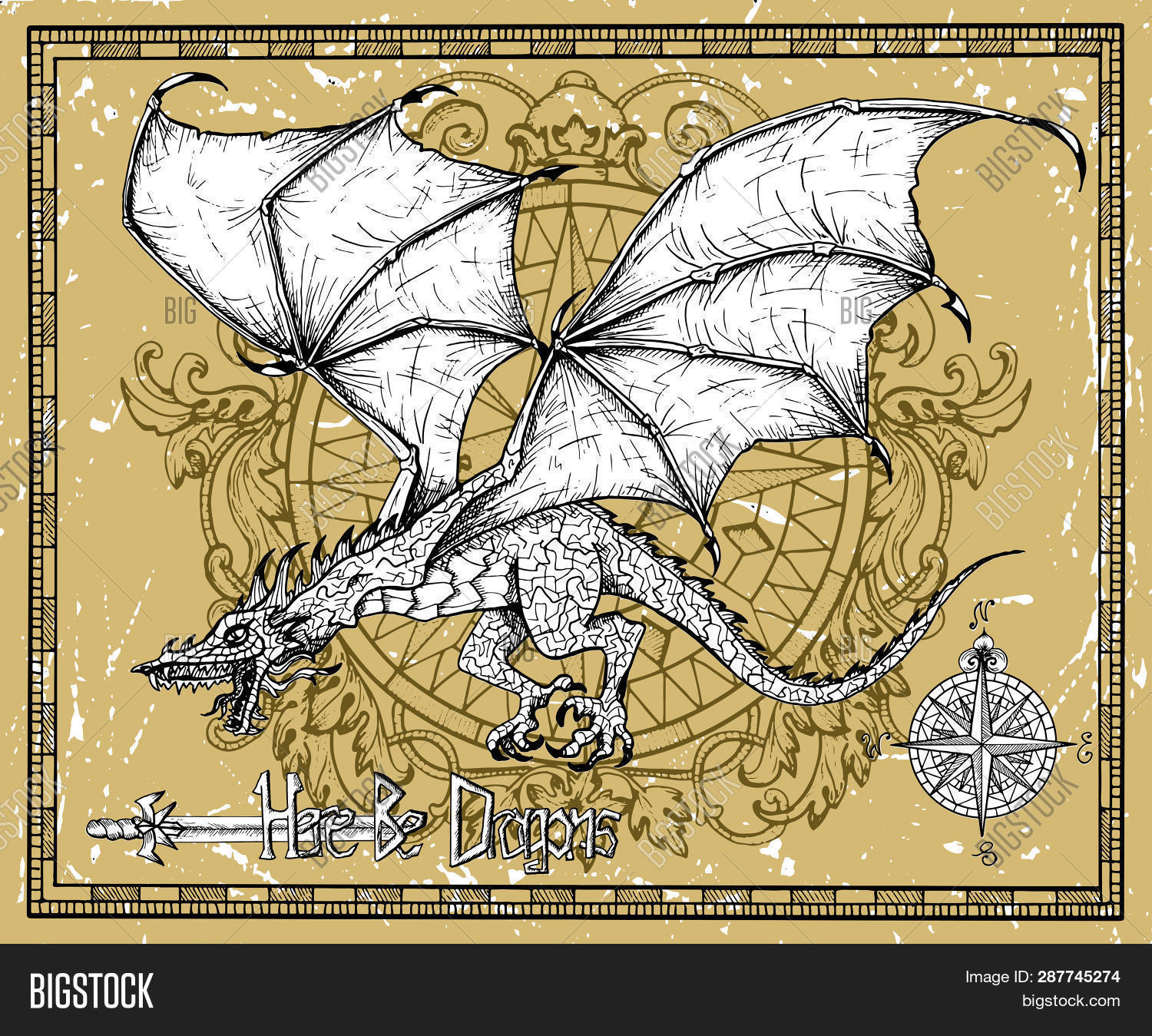 Flying Dragon, Old Vector & Photo (Free Trial) | Bigstock