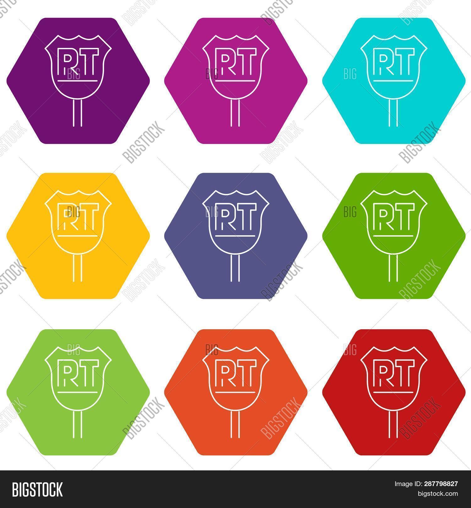 Rt Sign Icons 9 Set Image & Photo (Free Trial) | Bigstock