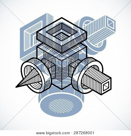 Abstract Vector Isometric Dimensional Shape Made Using Geometric ...