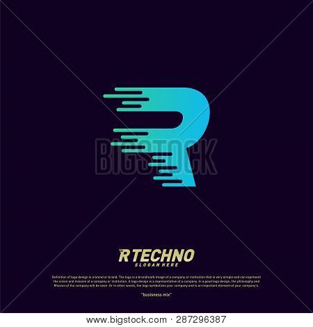 Letter R Digital Logo Vector & Photo (Free Trial) | Bigstock