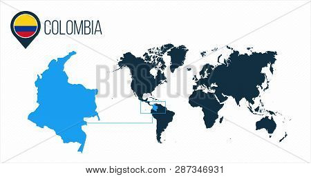 Colombia Map Located Vector & Photo (Free Trial) | Bigstock