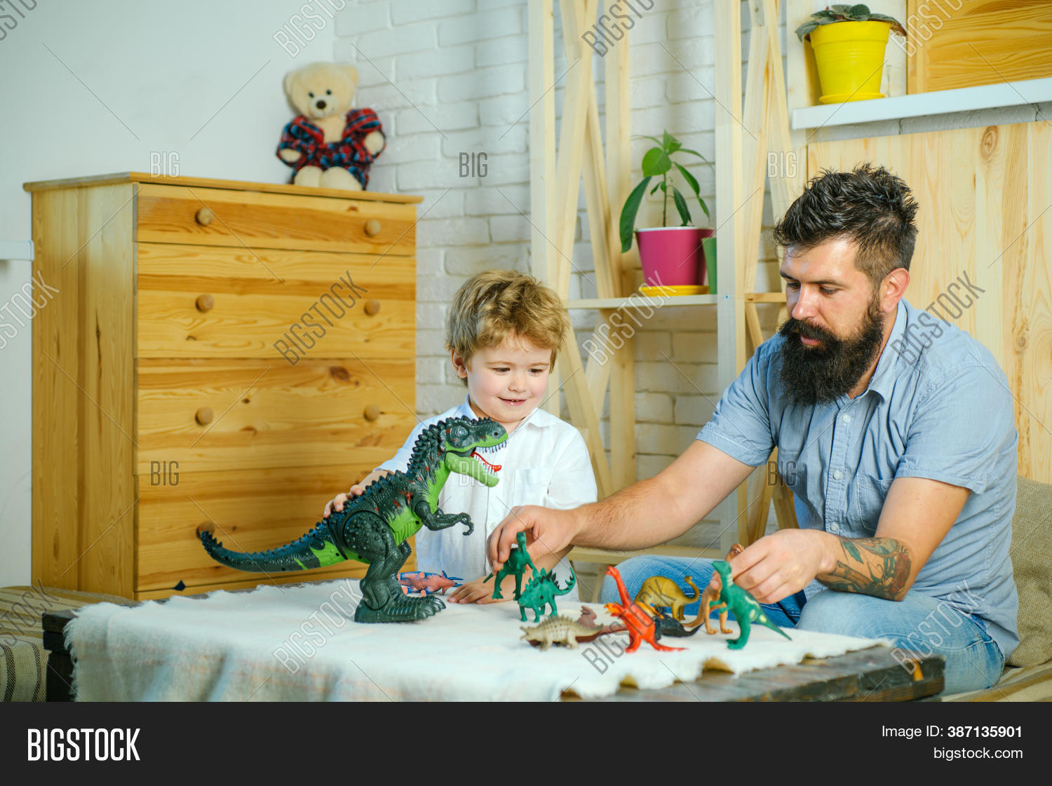 Child, Father Dinosaur Image & Photo (Free Trial) | Bigstock