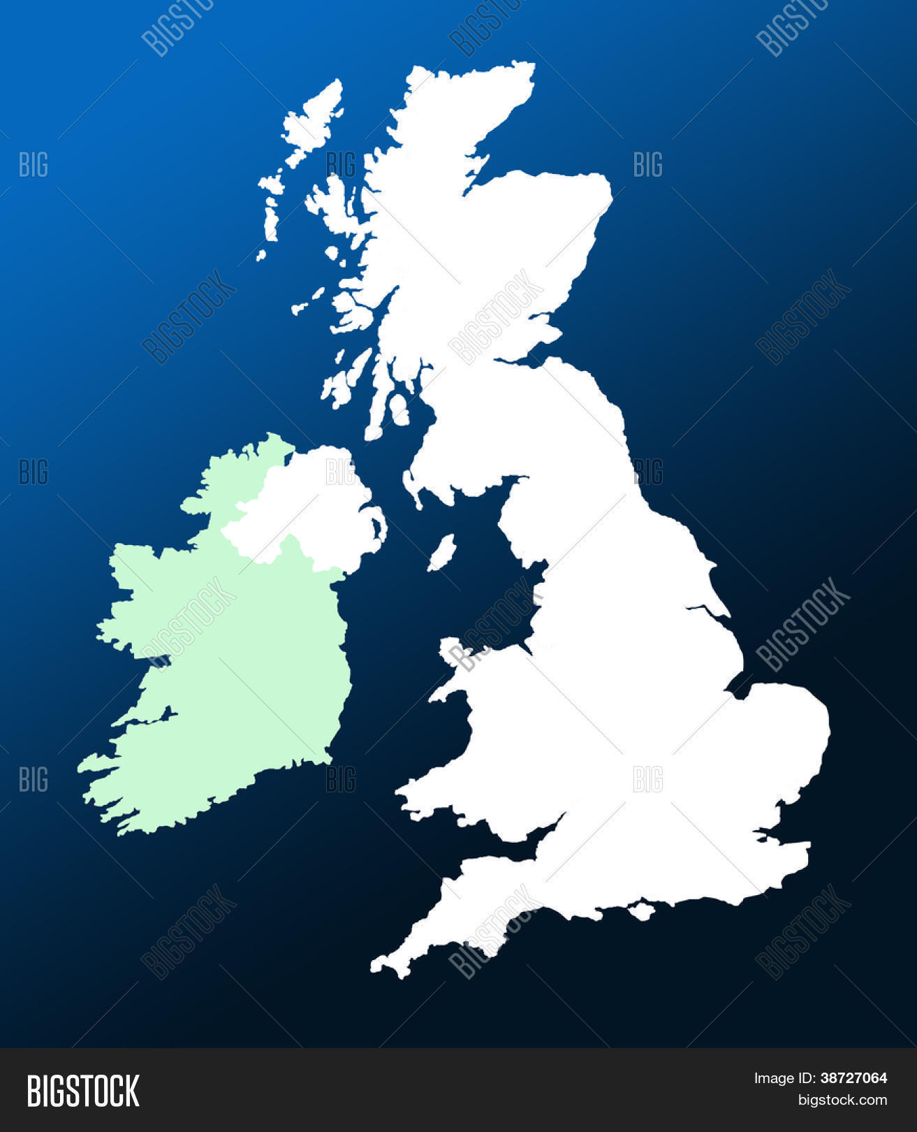 Outline Map UK Ireland Image & Photo (Free Trial) | Bigstock