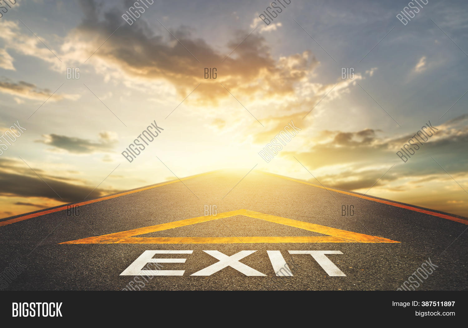 Road Exit Sign Leading Image & Photo (Free Trial) | Bigstock