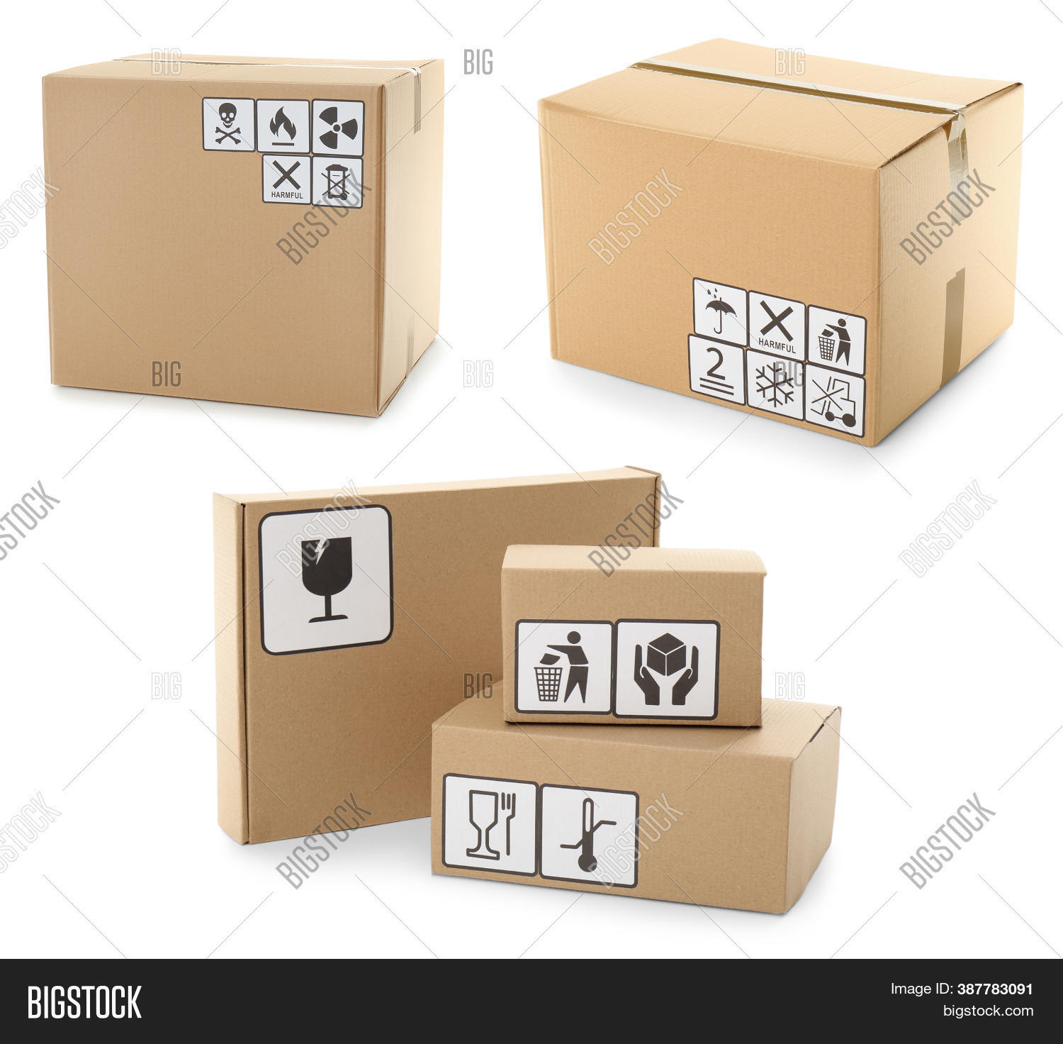 Set Cardboard Boxes Image & Photo (Free Trial) | Bigstock