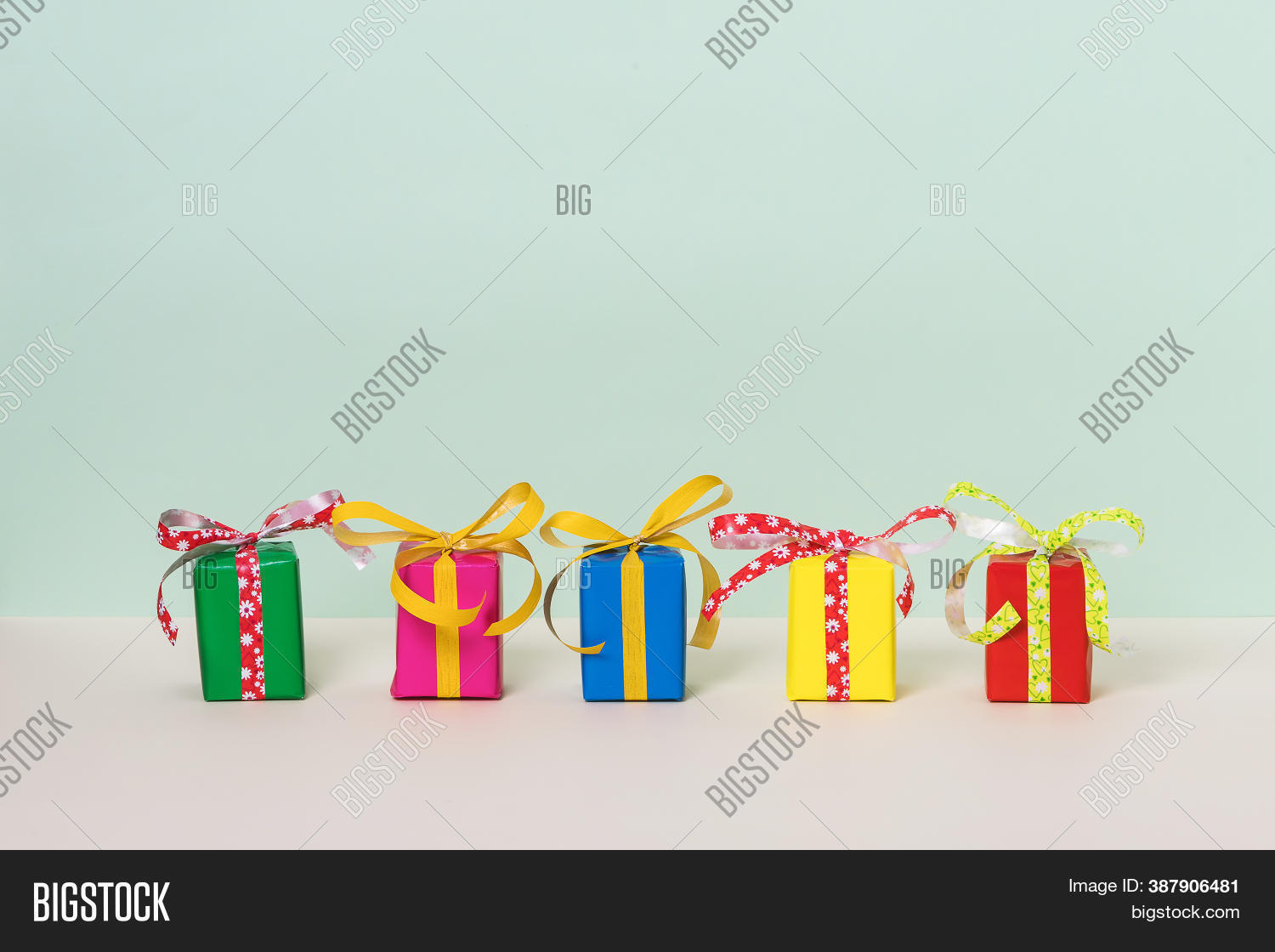 Row Five Colorful Gift Image & Photo (Free Trial) | Bigstock