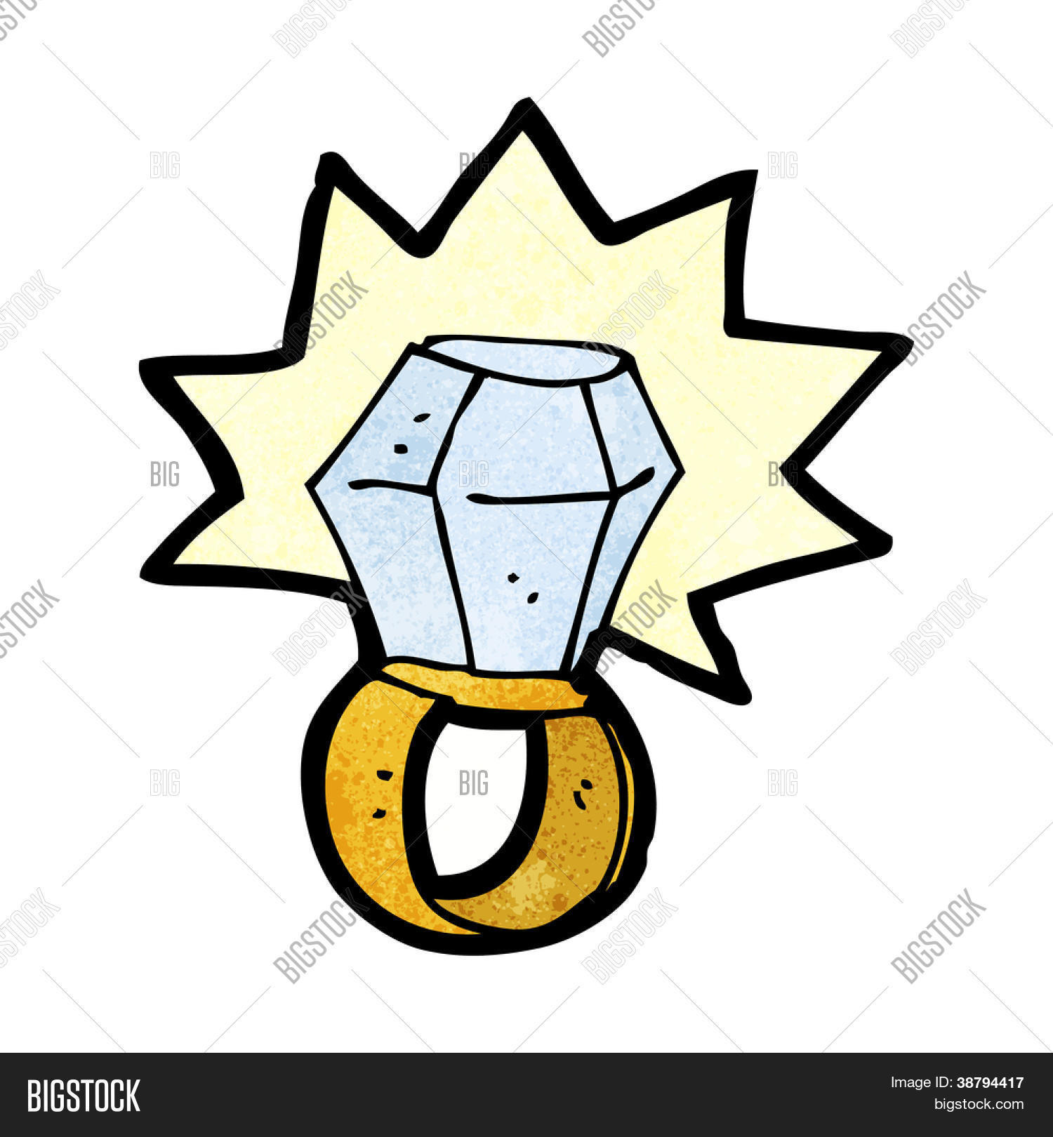 Cartoon Diamond Ring Vector & Photo (Free Trial) | Bigstock