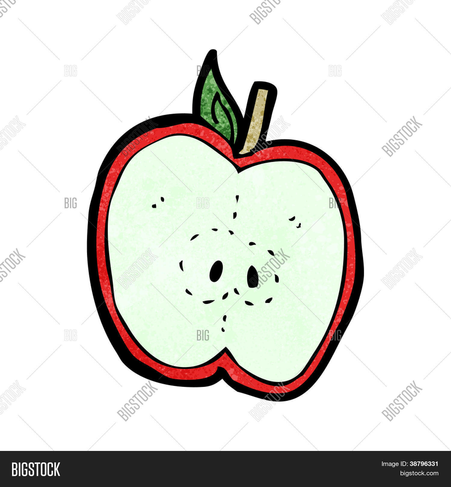 Cartoon Sliced Apple Vector & Photo (Free Trial) | Bigstock