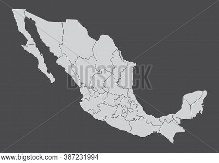 Mexico States Map Vector & Photo (Free Trial) | Bigstock