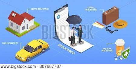 Insurance Isometric Vector & Photo (Free Trial) | Bigstock