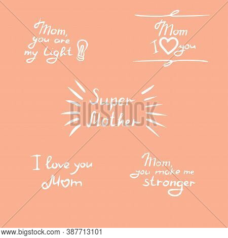 Mom Set Handwritten Vector & Photo (Free Trial) | Bigstock