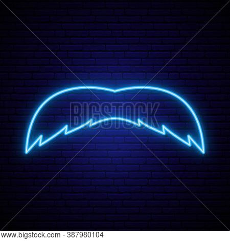 Blue Neon Mustache Vector & Photo (Free Trial) | Bigstock