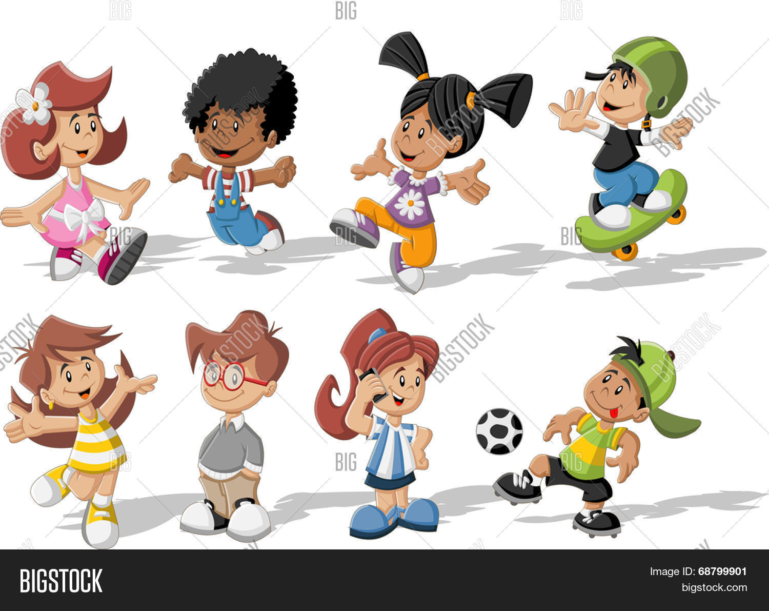 Group Happy Cartoon Vector & Photo (Free Trial) | Bigstock